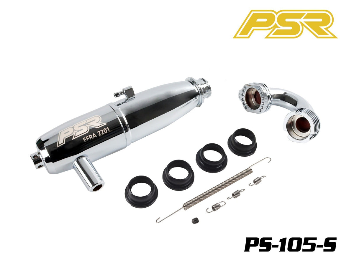 POWERSTAR PS-105-S 1/8 GT On-Road Exhaust Pipe (EFRA 2201) Silver Plat ...