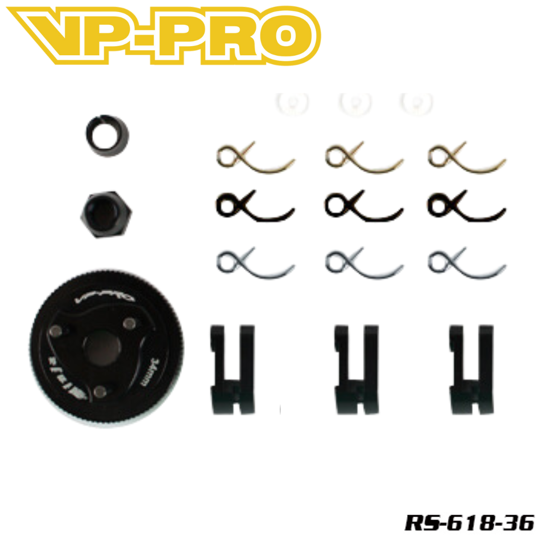 VP-PRO RS-618-36 36mm Clutch Set Flywheel 3 Shoe + Springs – Naughty Boy RC