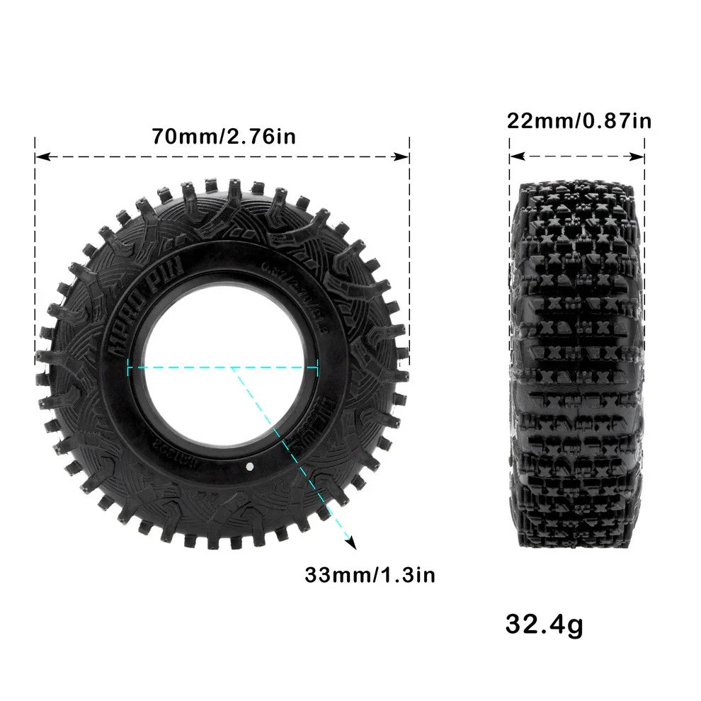 MEUS Racing MPRO Pin M1302 1.3 inch Tires (4) MS6 – Naughty Boy RC
